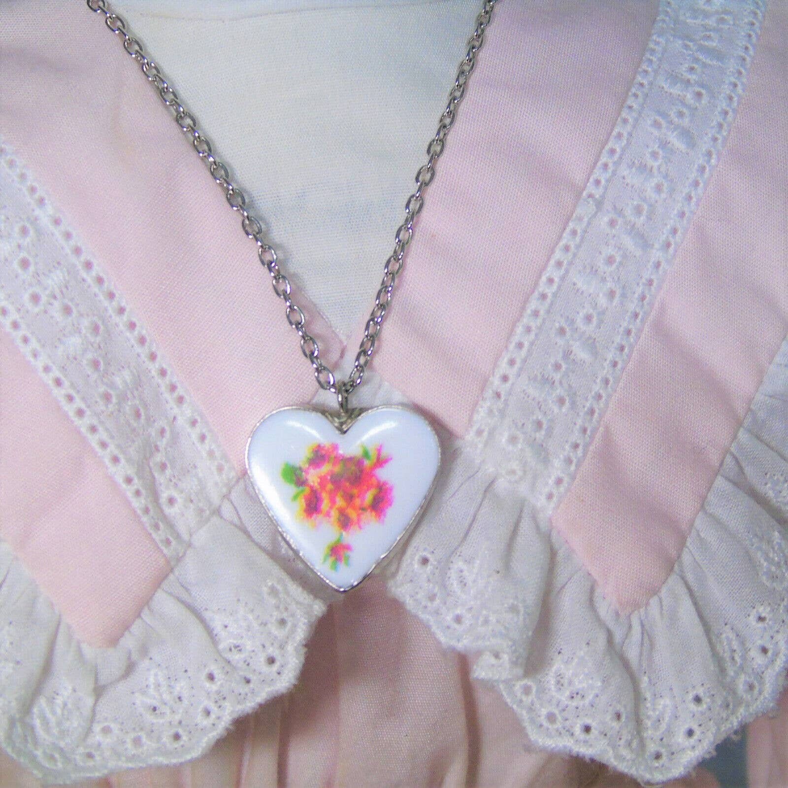 Retired American Girl Nellie's SPRING PARTY DRESS Heart Necklace ...