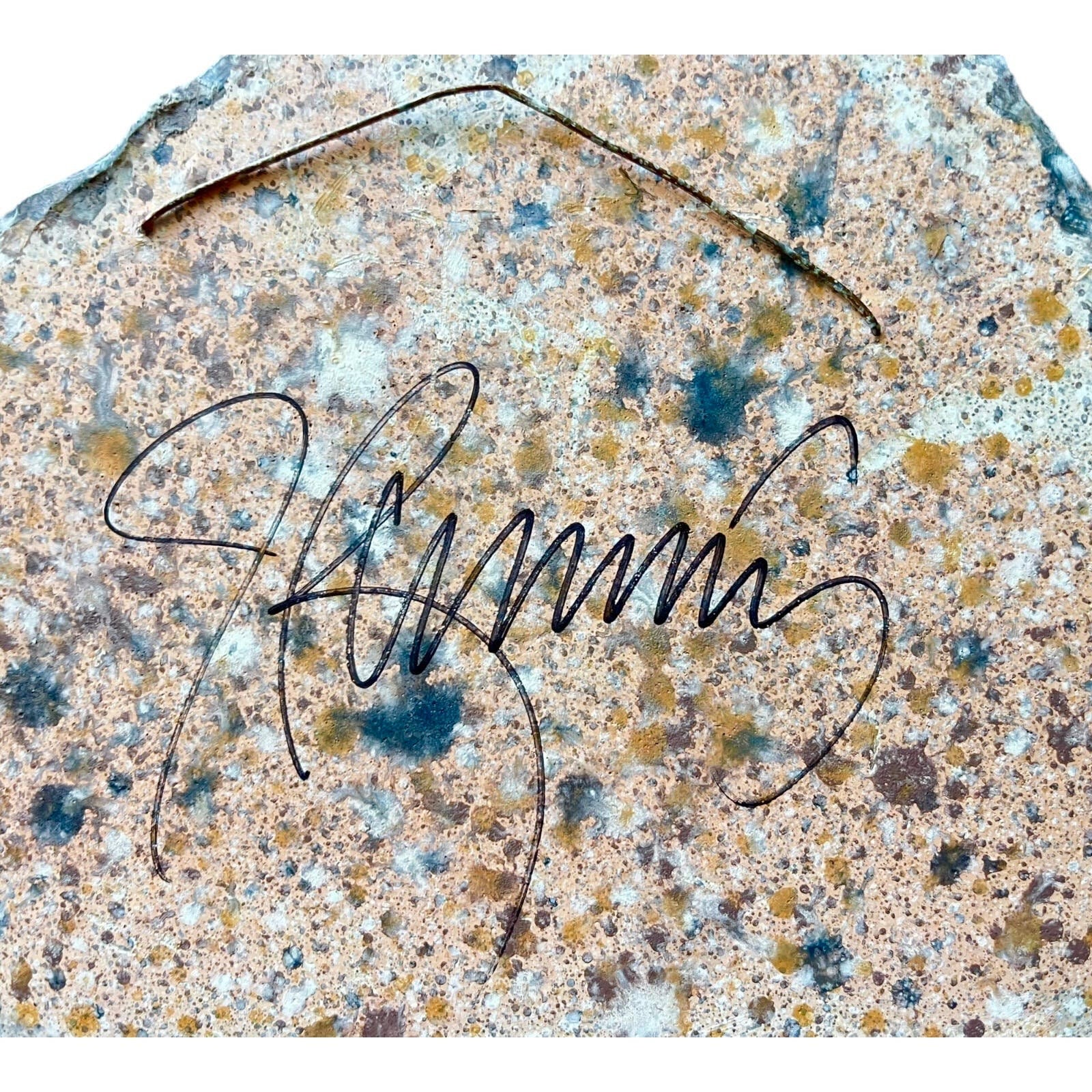 Fraqs Rock Art John Running HORSE Artist Signed Stone 11x7 Wall Hanging ...