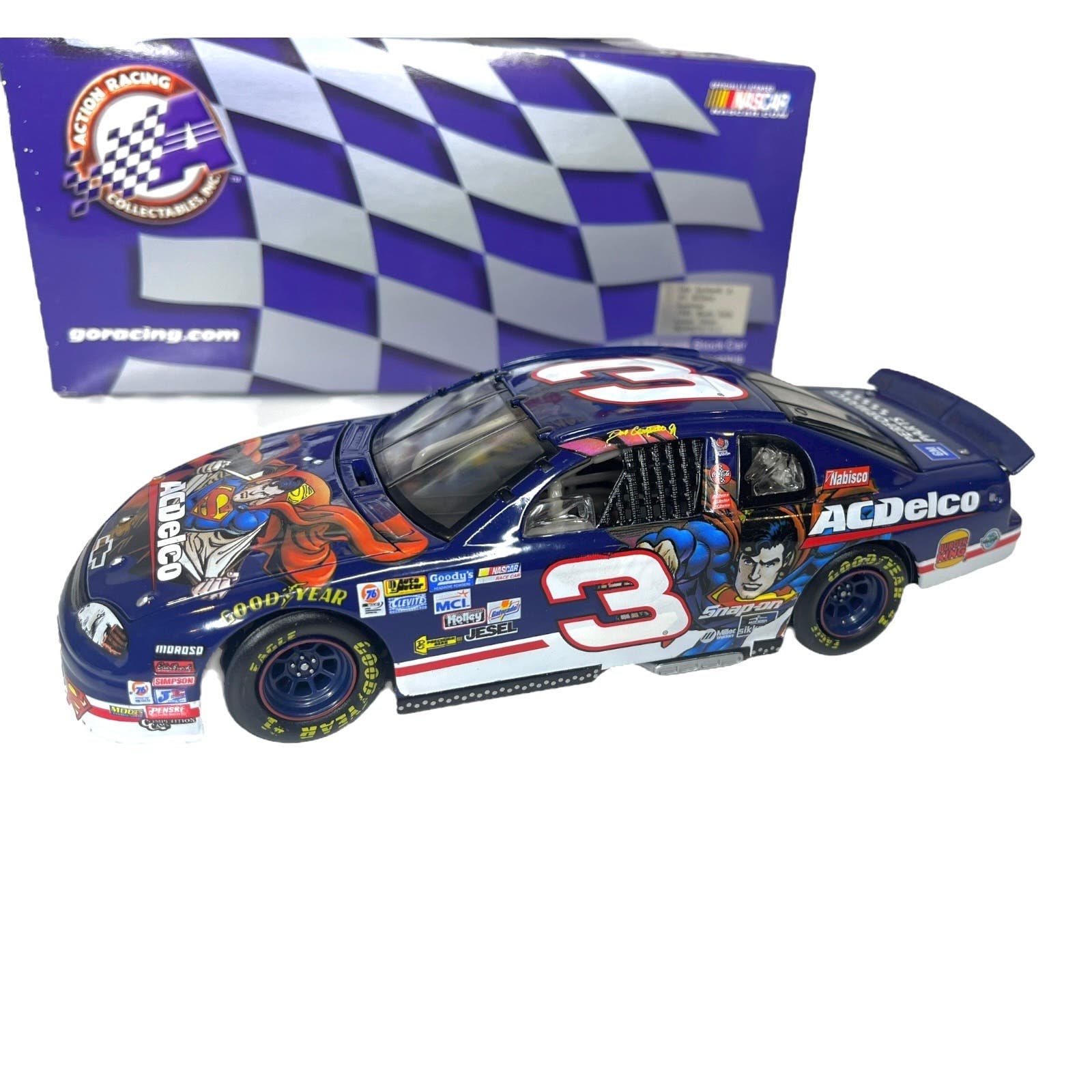 New Dale Earnhardt Jr 3 SUPERMAN AC DELCO 1:24 Scale Action 1999 Monte ...