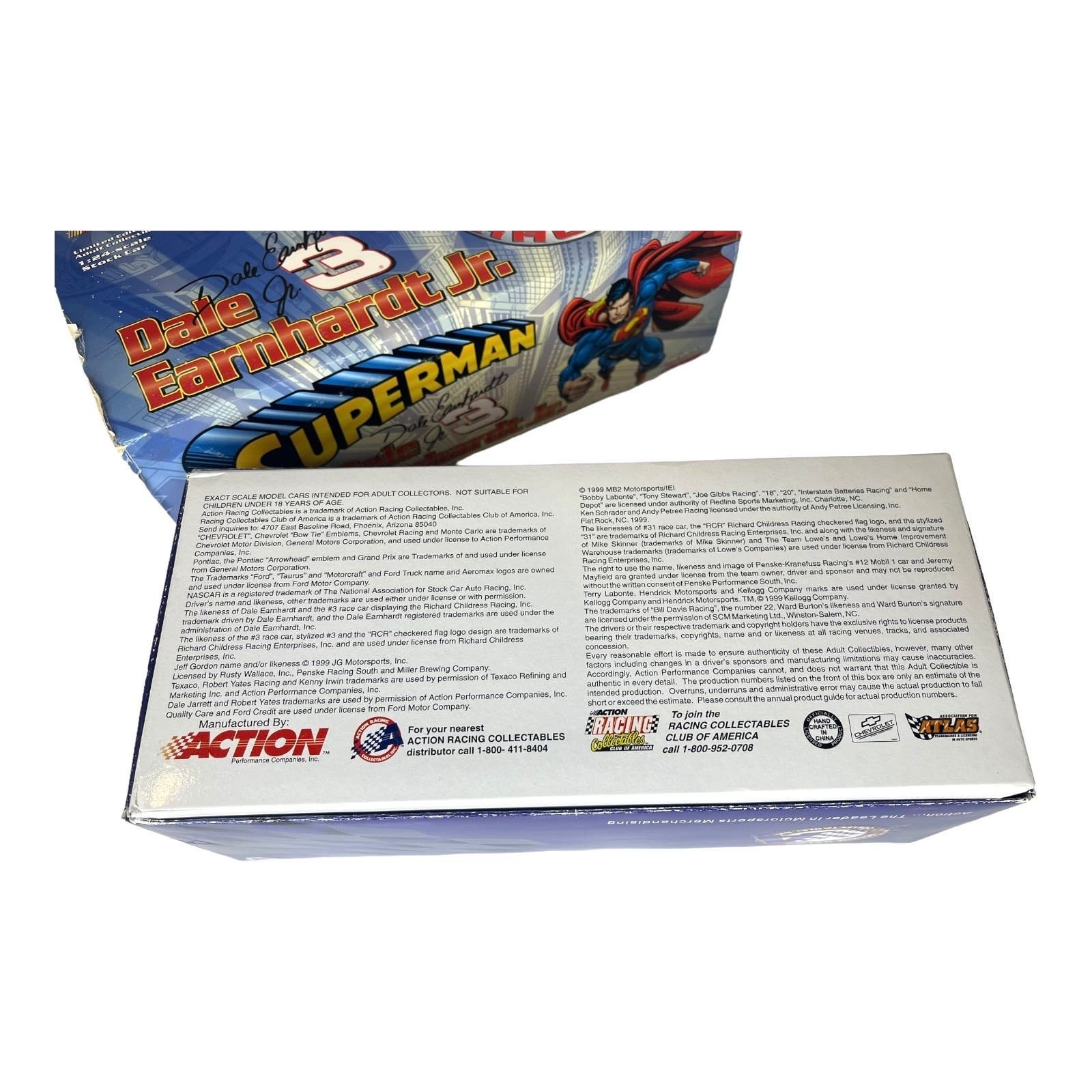 New Dale Earnhardt Jr 3 SUPERMAN AC DELCO 1:24 Scale Action 1999 Monte ...