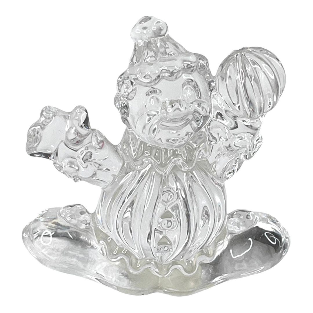 Princess House Lead Crystal Clown Mini 3” Clear Glass Rocking Figurine ...