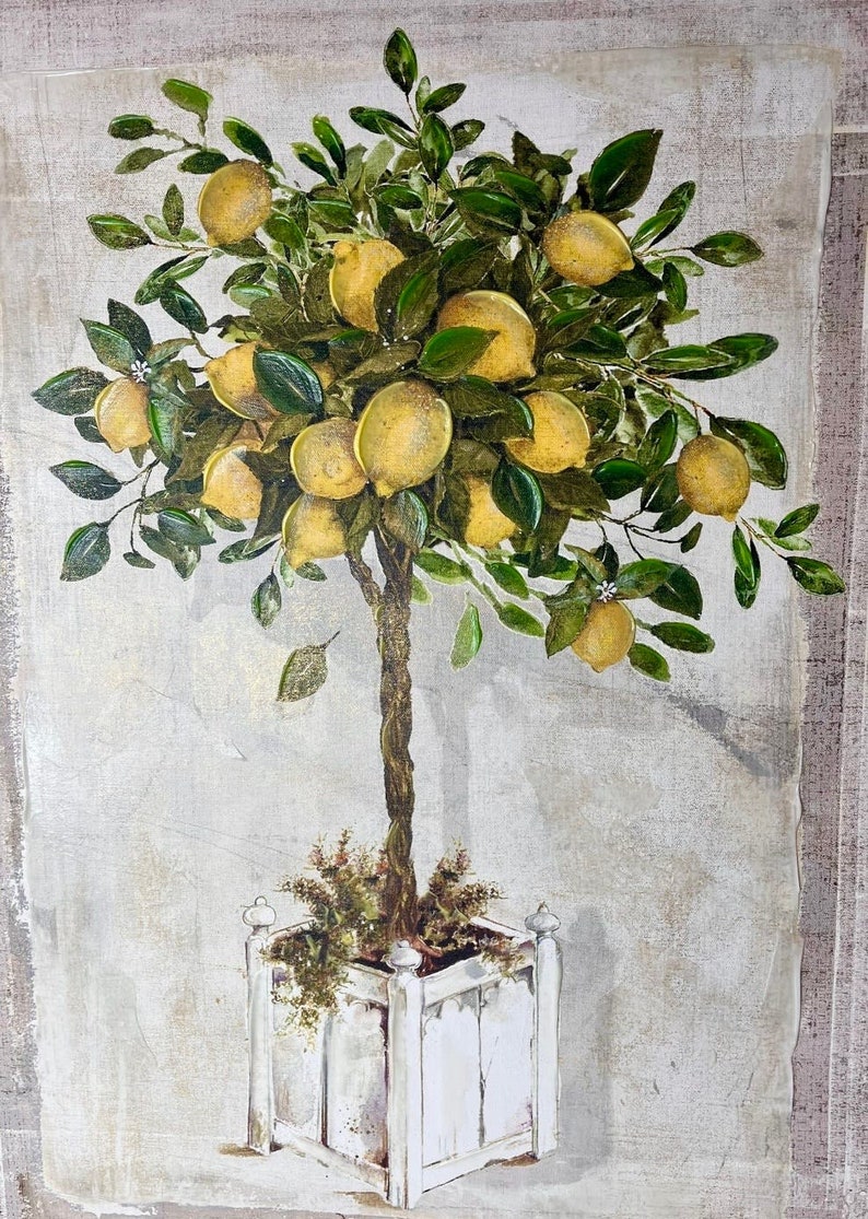 Kathryn White LEMON TREE ART 24x32 Giclee Painting on Canvas Wall ...