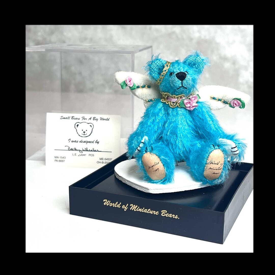 World of Miniature Bears ANGELICA LE Blue Angel Mohair Bear Becky ...