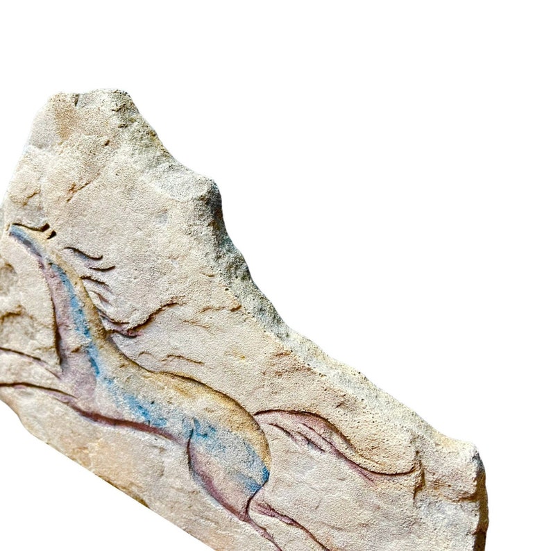Fraqs Rock Art John Running HORSE Artist Signed Stone 11x7 Wall Hanging ...