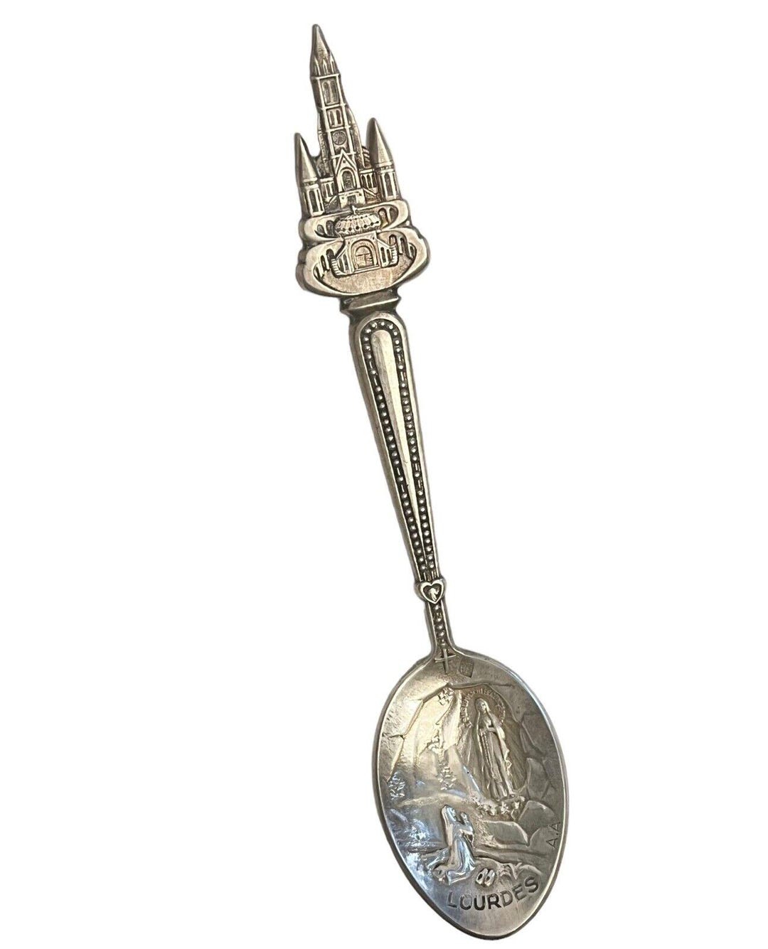 Our Lady of Lourdes Souvenire Spoon French Sanctuary Handle Rosary Aa ...