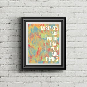 16"x20" Mistakes Are Proof That You Are Trying - Classroom Poster ...