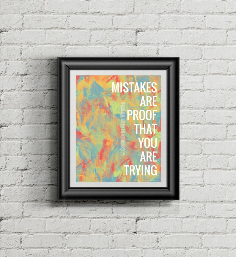 16"x20" Mistakes Are Proof That You Are Trying - Classroom Poster ...