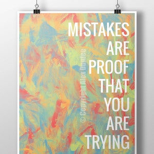 16"x20" Mistakes Are Proof That You Are Trying - Classroom Poster ...