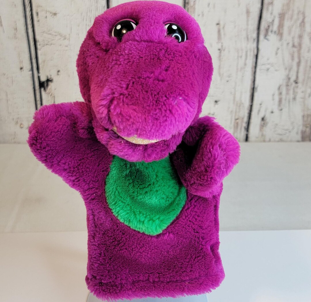 BARNEY the Purple Dinosaur Plush HAND PUPPET 1993 Vintage Barney Dakin ...