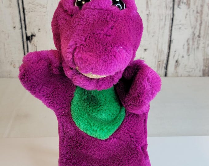 BARNEY the Purple Dinosaur Plush HAND PUPPET 1993 Vintage Barney Dakin ...