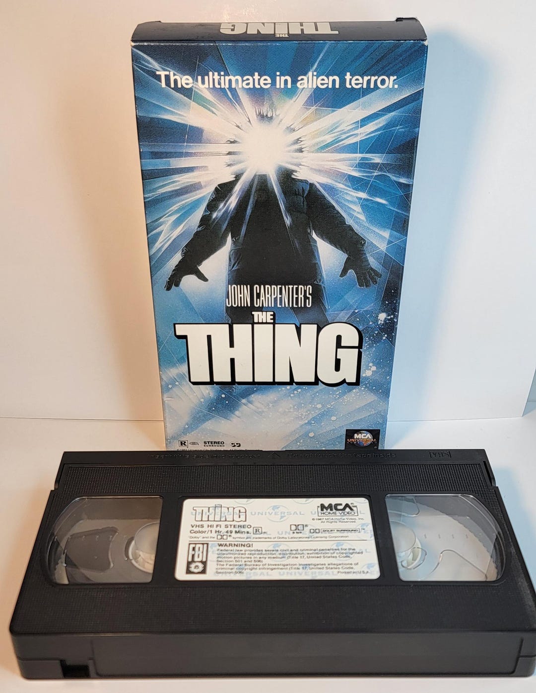 John Carpenters THE THING 1982 VHS Tape Vintage Horror Movie Keith ...