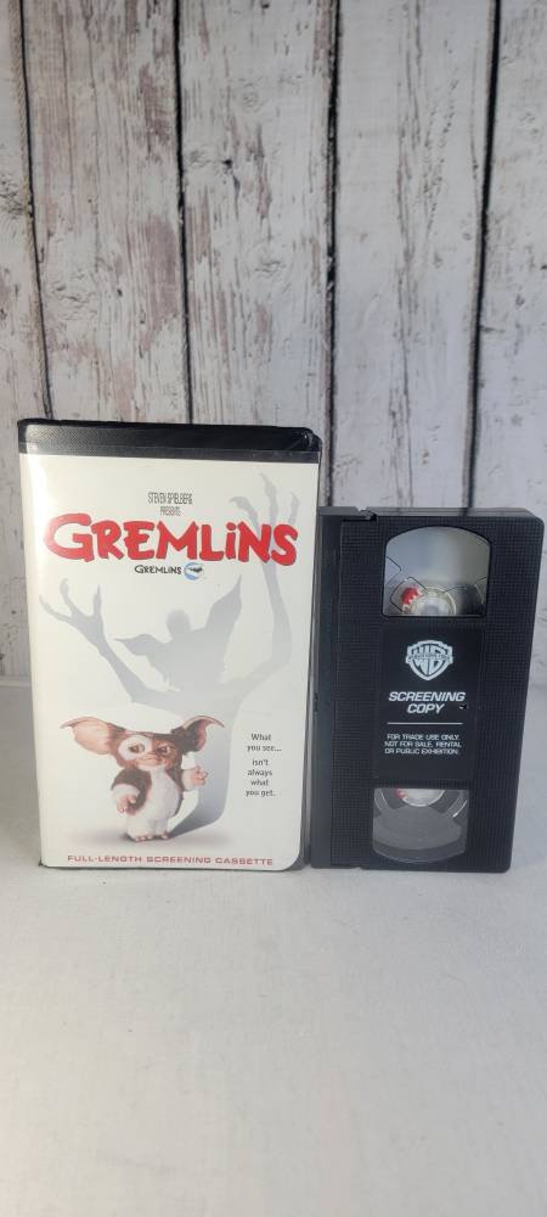 Gremlins SCREENER Vhs Full Length Clam Shell HTF Rare Not for Sale or ...