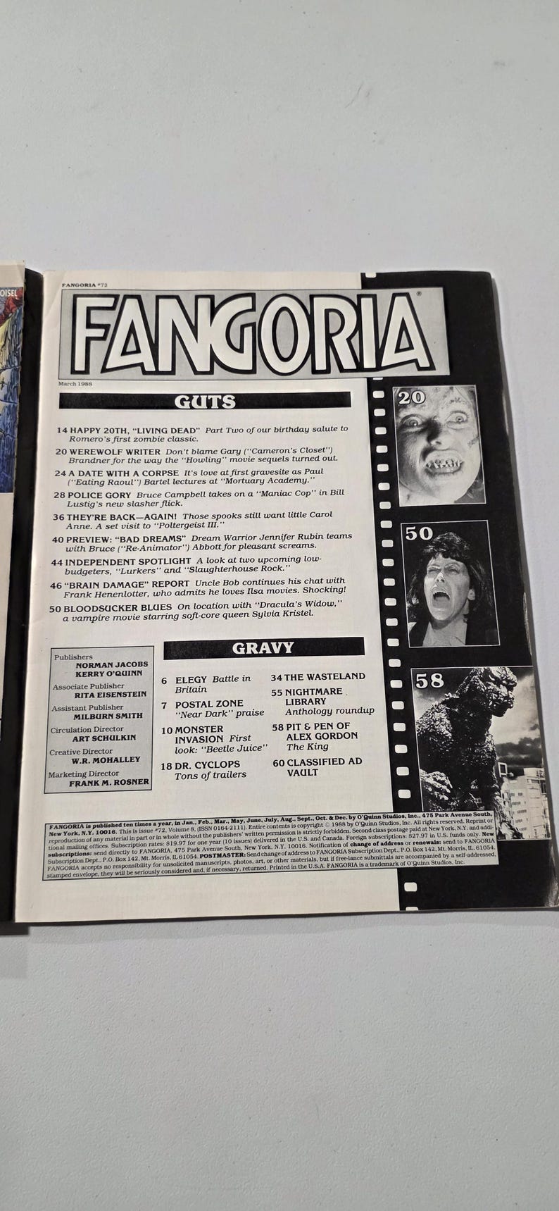 FANGORIA MAGAZINE #72 W/ POSTER Friday the 13th Maniac Cop Nightmare on ...