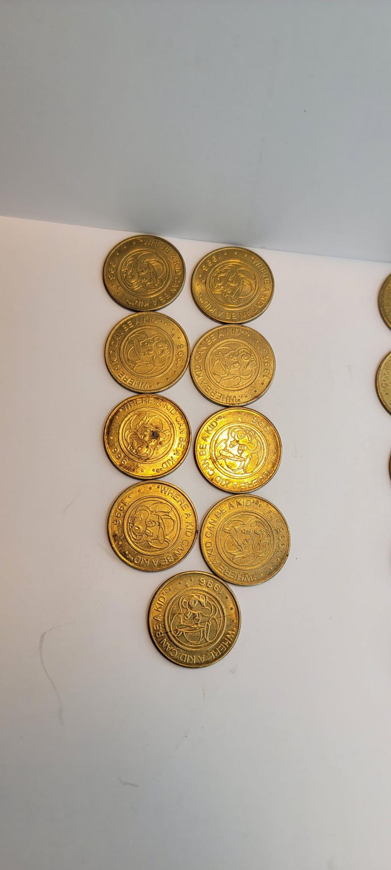 Chuck E. Cheese (21) 1995&1996 Vintage Coins Tokens Prize Tickets 1990s ...