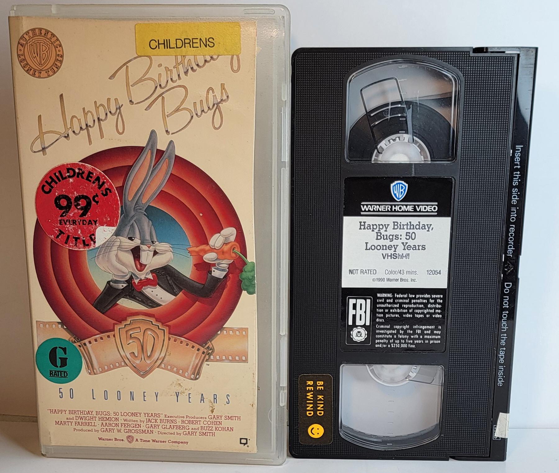 HAPPY BIRTHDAY BUGS Vhs Clamshell Childrens Cartoons Blockbuster 90s ...
