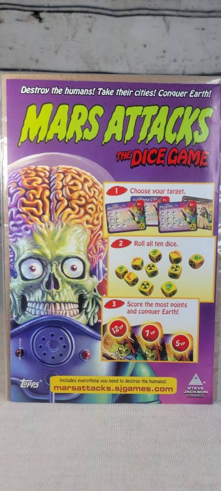 Mars Attacks the Dice Game Comic Advertisement/ Art/ Promo Tim Burton ...