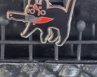 Black Cat Knife Pin - Etsy