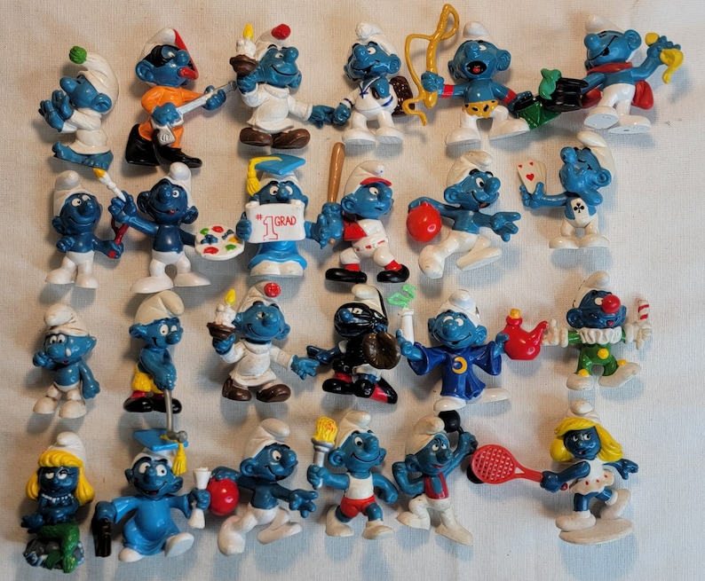YOU PICK SMURFS Peyo Pvc Figures 1970's 1980's Schleich Papa Smurf ...