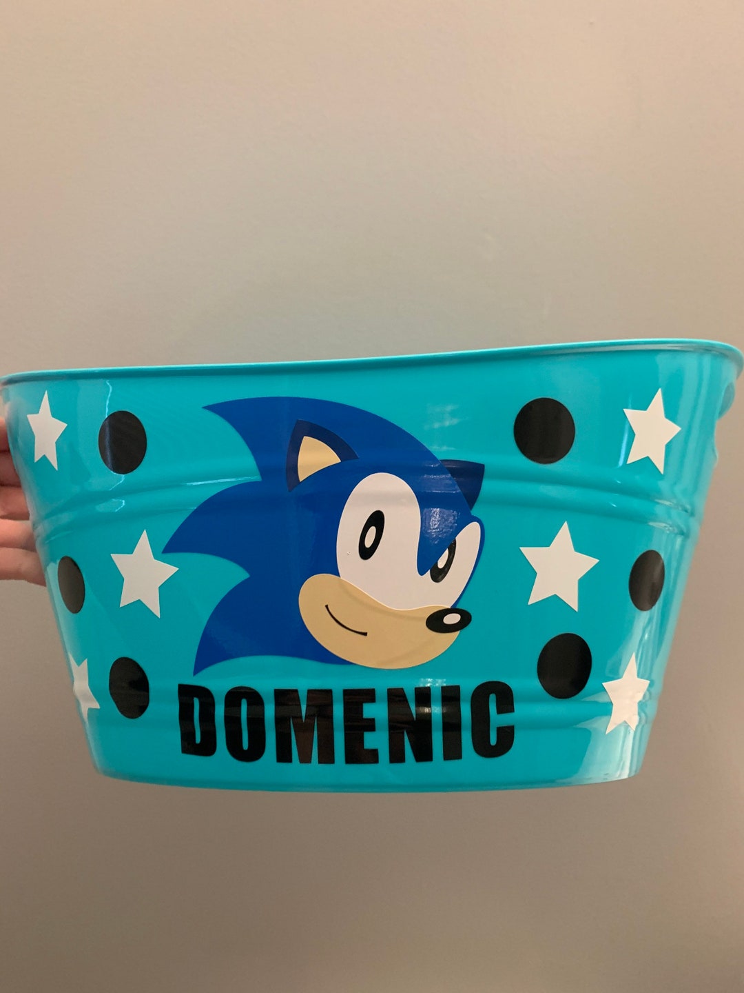 Personalized Kids Sonic the Hedgehog Easter Basket Bucket for - Etsy Norway
