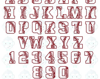 Baseball stitch font | Etsy