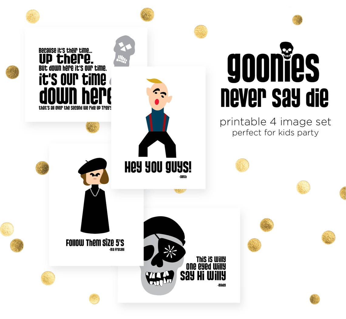 Goonies Party Prints - Digital Download, Goonies Themed Party, Kids ...