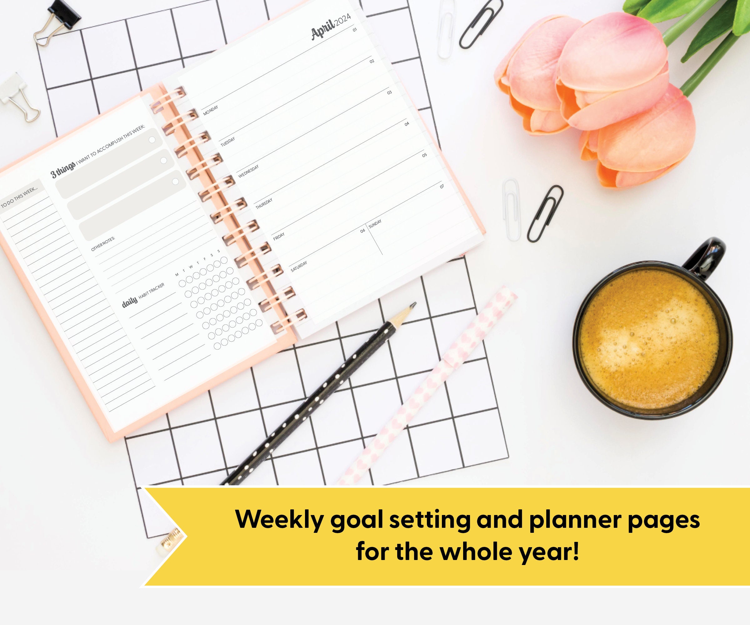 2024 Printable Planner, Monthly Planner Pages, Daily Planner Pages ...
