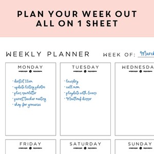 Printable Weekly Planner Sheets, Weekly Personal Planner Kit, Printable ...