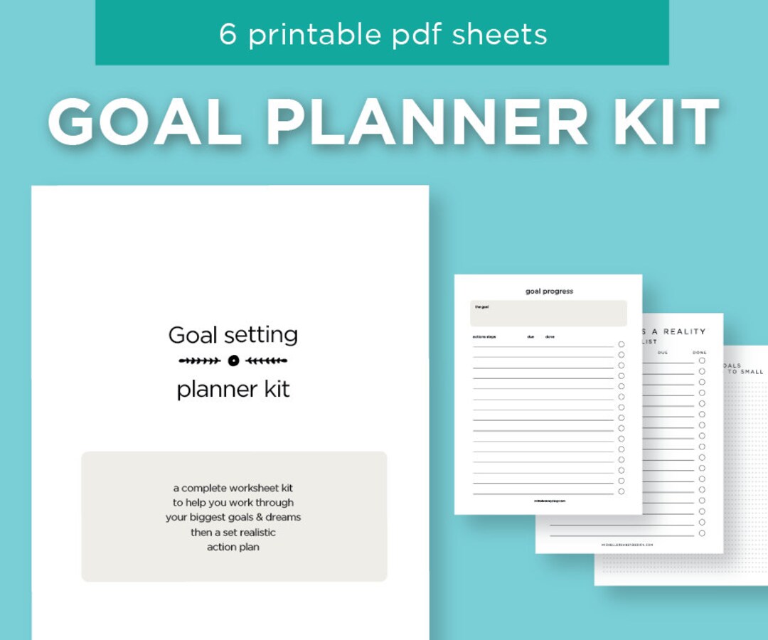 Goal Planner Printable Kit 2024 Goal Setting Habit Tracker - Etsy
