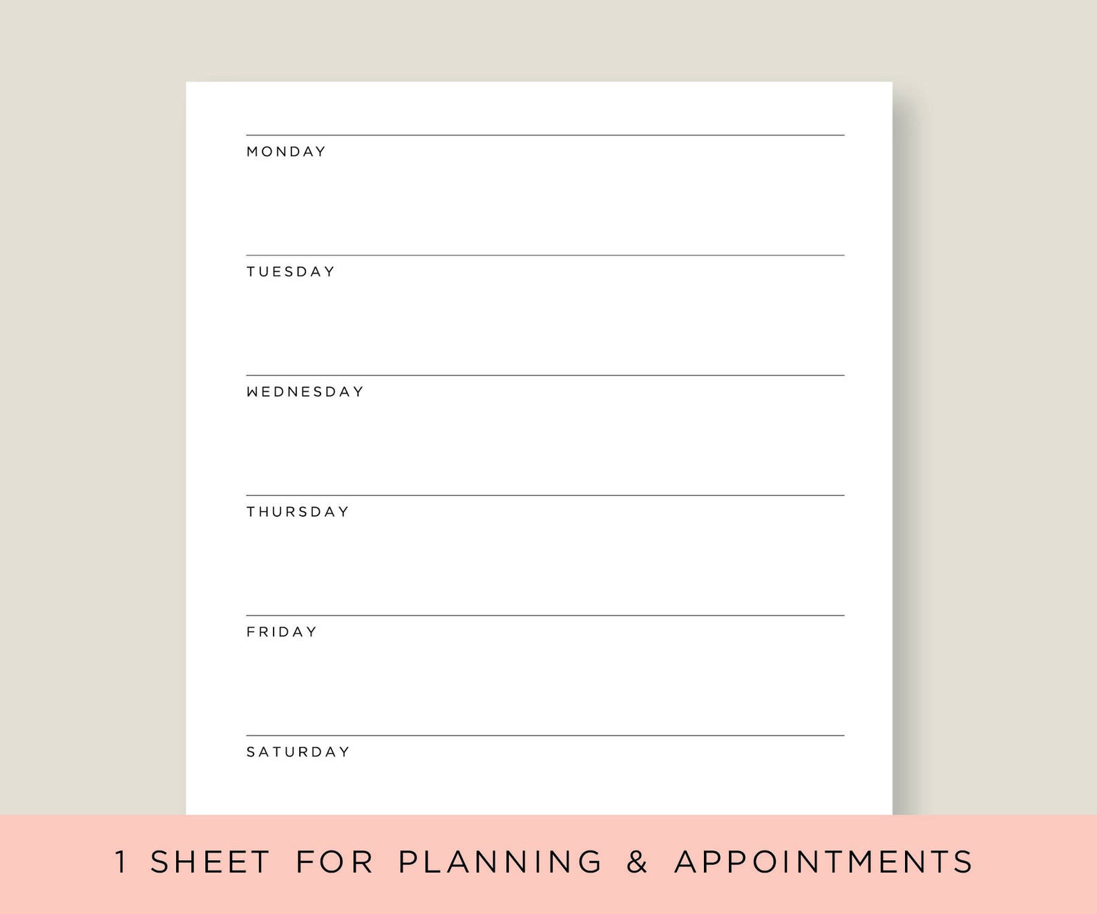 Weekly Personal Planner Printable, Weekly Planner Inserts, Productivity ...