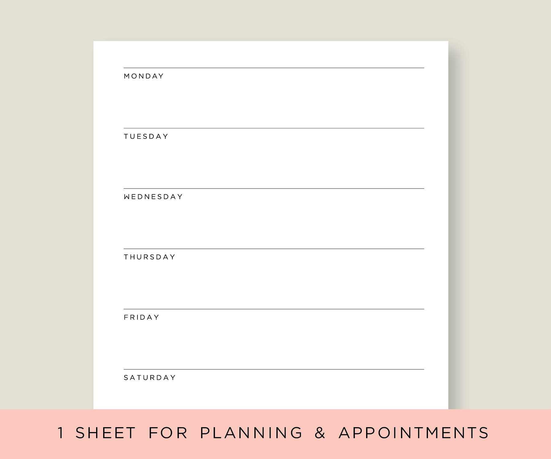 Weekly Personal Planner Printable, Weekly Planner Inserts, Productivity ...