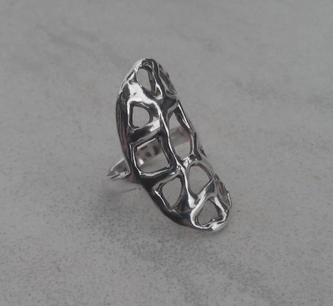 Handmade Silver Ring .melted Ring big Ring statement | Etsy