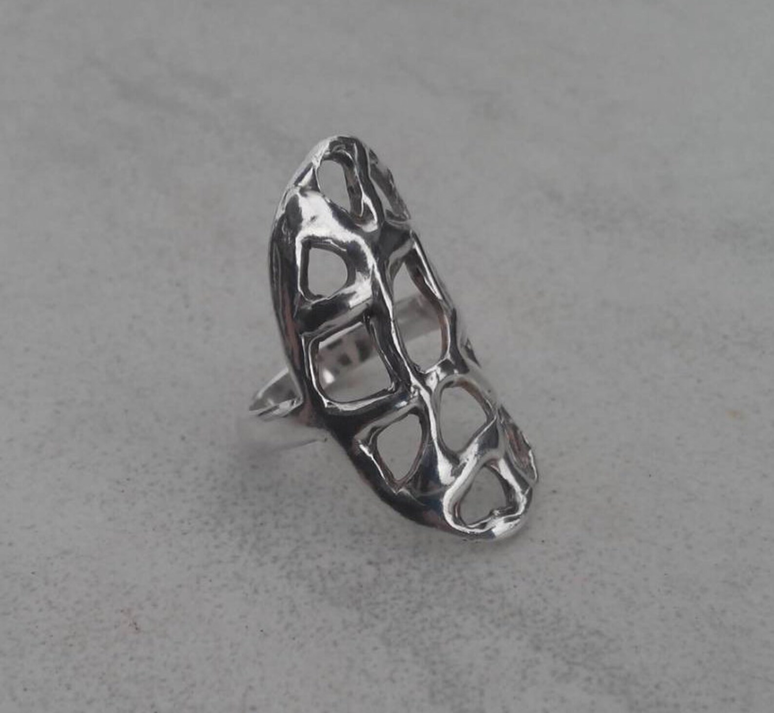 Handmade Silver Ring .melted Ring ,big Ring ,statement Ring,sterling ...