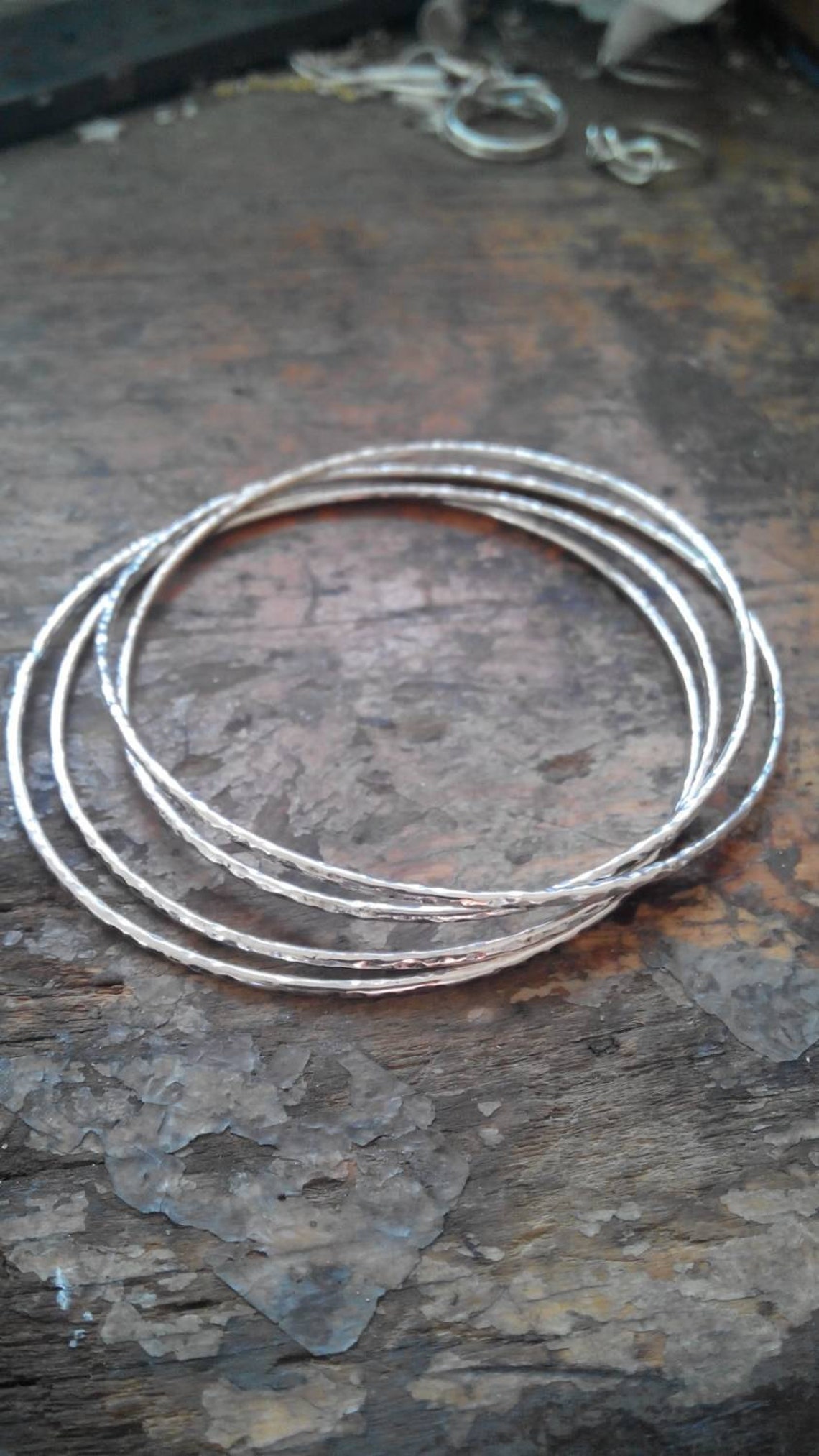 Silver Bangle Bracelet Set Handmade Sterling Silver - Etsy
