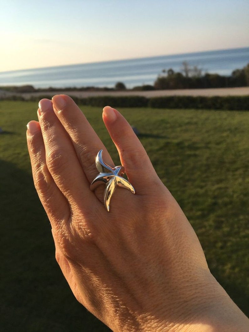 Starfish Ring ,silver Starfish Ring, Seashell Jewelry, Beach Jewelry ...