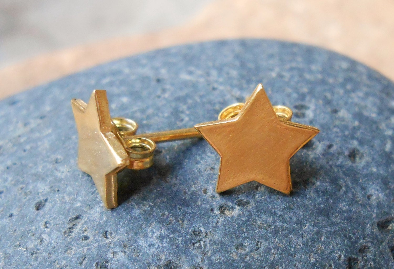 Star Studs gold Stars Silver Starsstar Earrings 18kt - Etsy