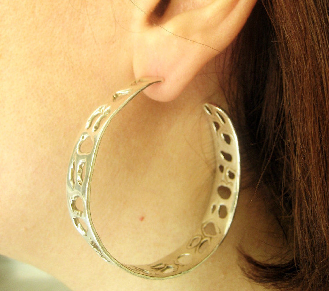 Hoops Sterling Silver 925 Hoopshandmade Earringsbig Size - Etsy