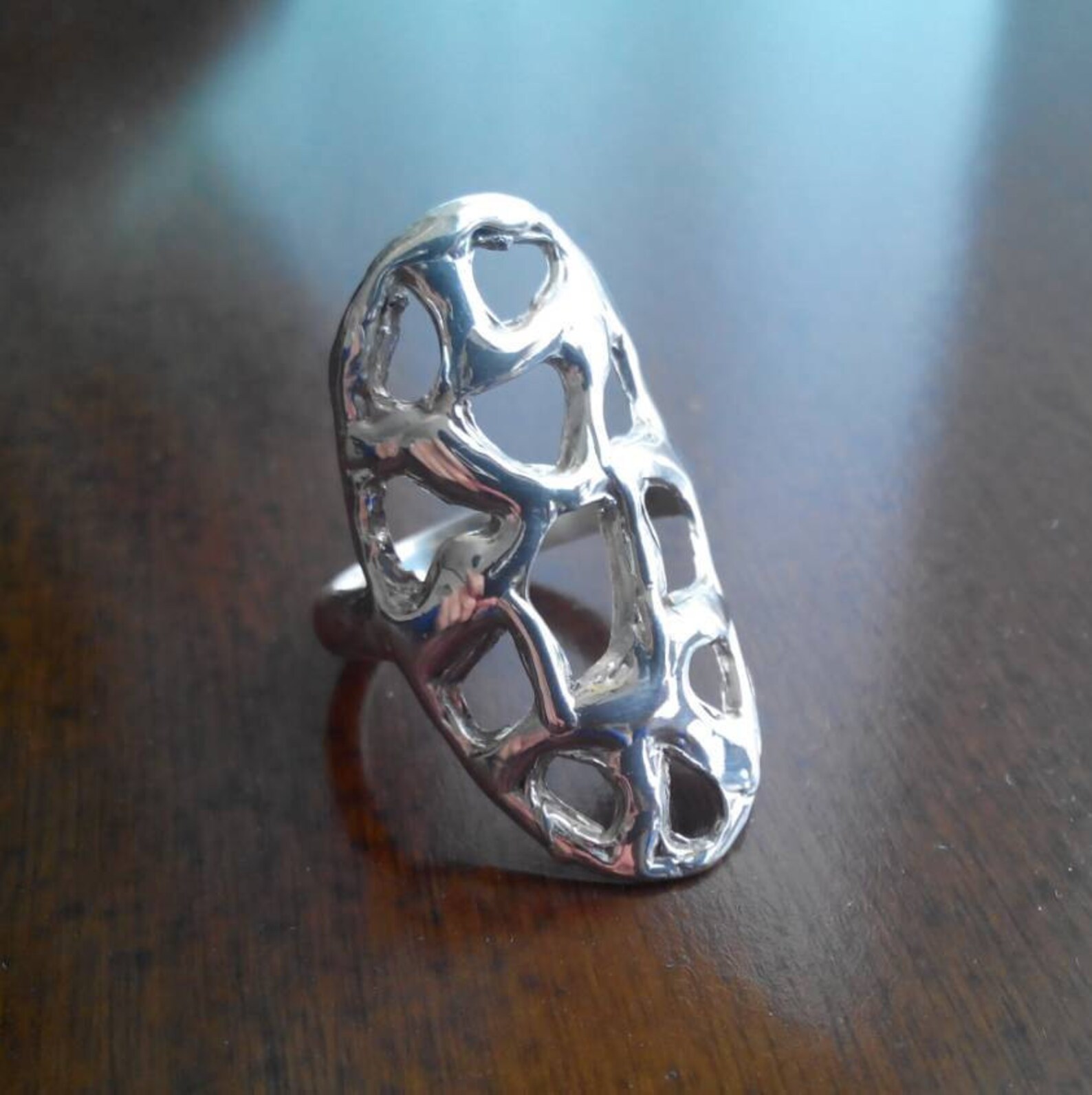 Handmade Silver Ring .melted Ring big Ring statement | Etsy