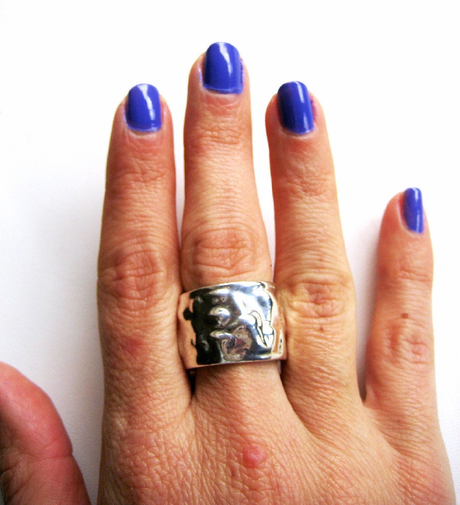 Hammered Silver Ring Handmade Hammered Ring Sterling Silver - Etsy
