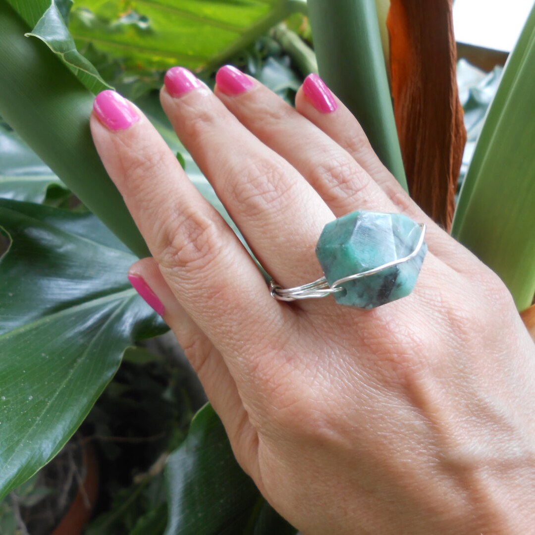 Emerald Ring,statement Ring,handmade Silver Ring 925,gemstone With ...