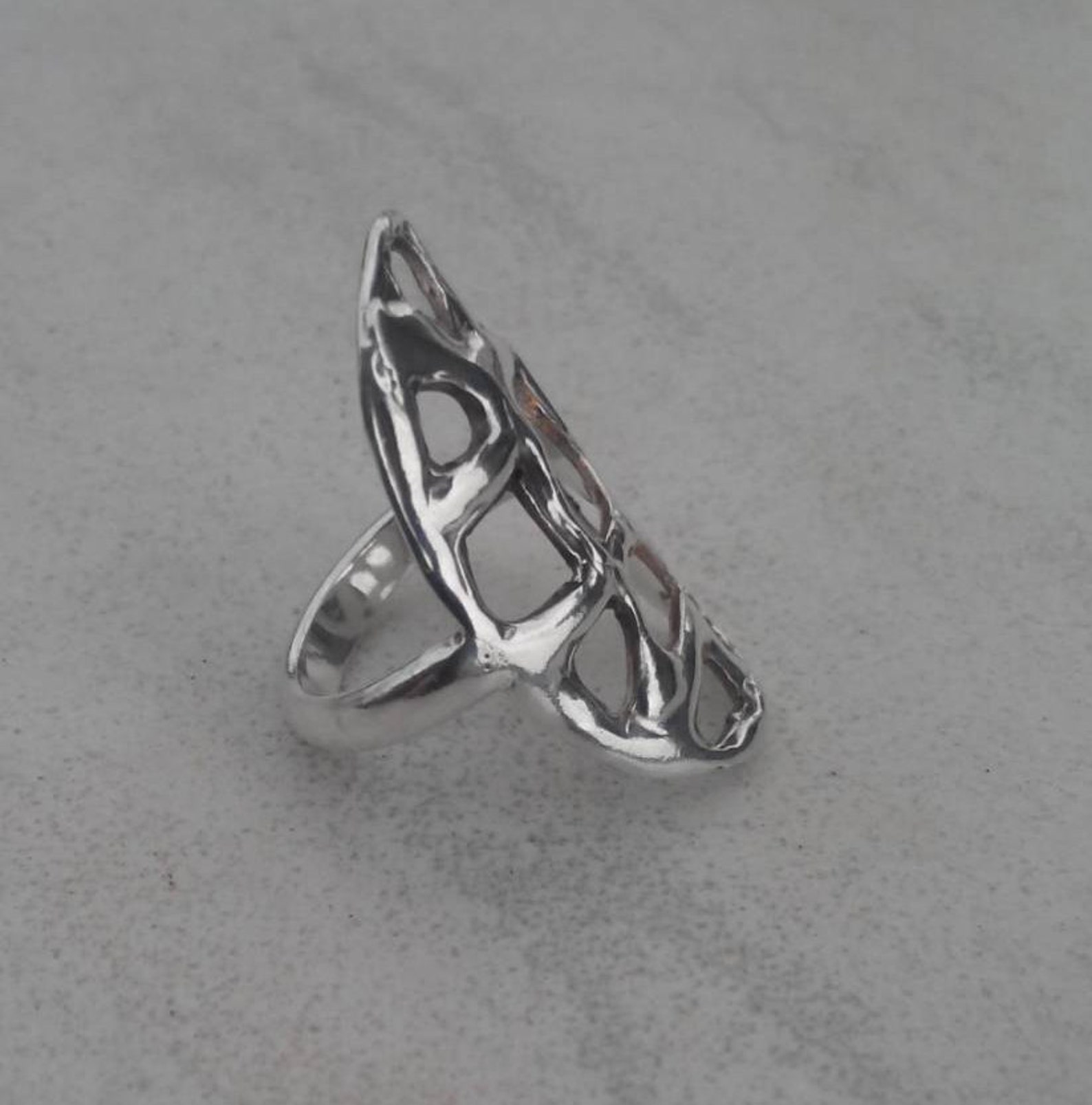 Handmade Silver Ring .melted Ring big Ring statement | Etsy