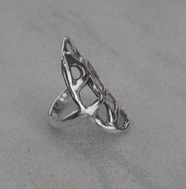 Handmade silver ring .Melted ring Big ring Statement | Etsy