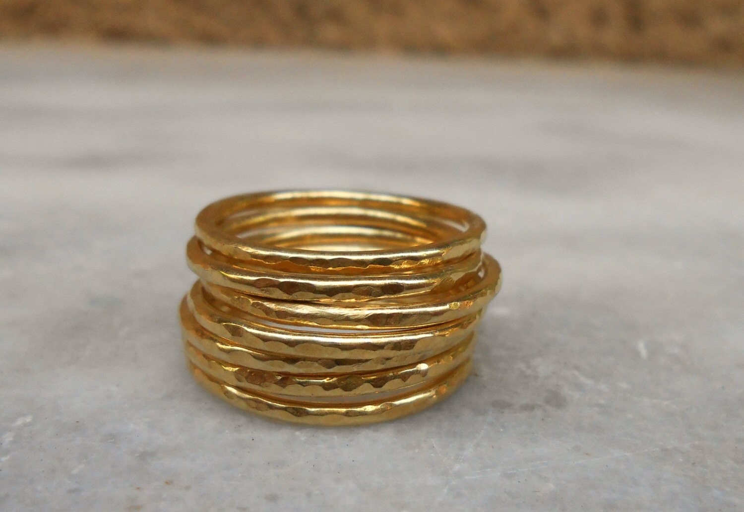Stackable Rings, Stacking Rings,set of 7 Bands,hammered Bands ...