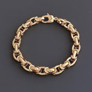 Chunky Gold Chain Bracelet, Large Link Chain Bracelet, Gold Statement ...