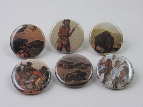 Native American Set of 6 1.25 button | Etsy