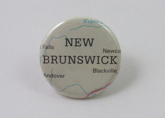 New Brunswick Canada Map Pin 1.25 Button - Etsy