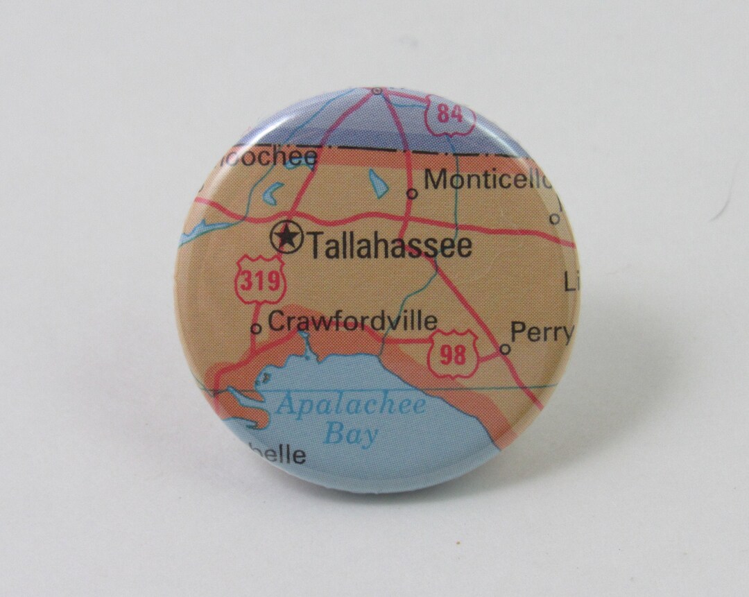 Tallahassee, Florida - Map Pin - 1.25" Button - Etsy
