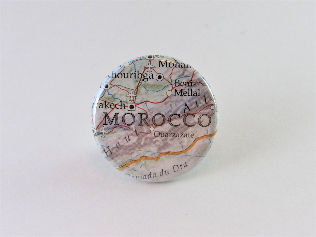 Morocco Map Pin - 1.25" Button - Etsy