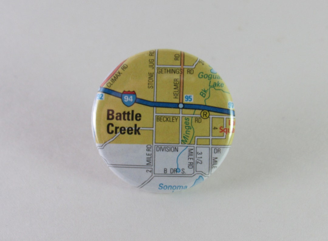 Battle Creek, Michigan - Map Pin - 1.25" Button - Etsy