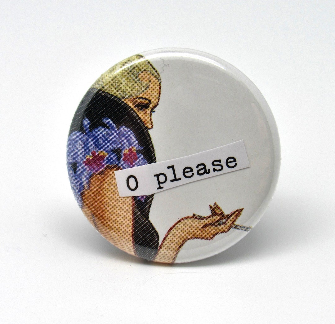 O Please - Vintage Woman 1.25" Pin - Button - Etsy
