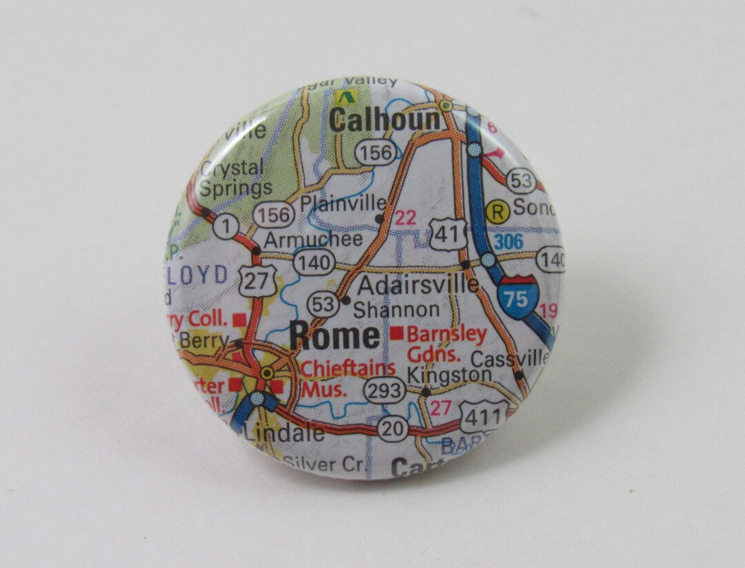 Rome, Georgia - Map Pin - 1.25" Button - Etsy